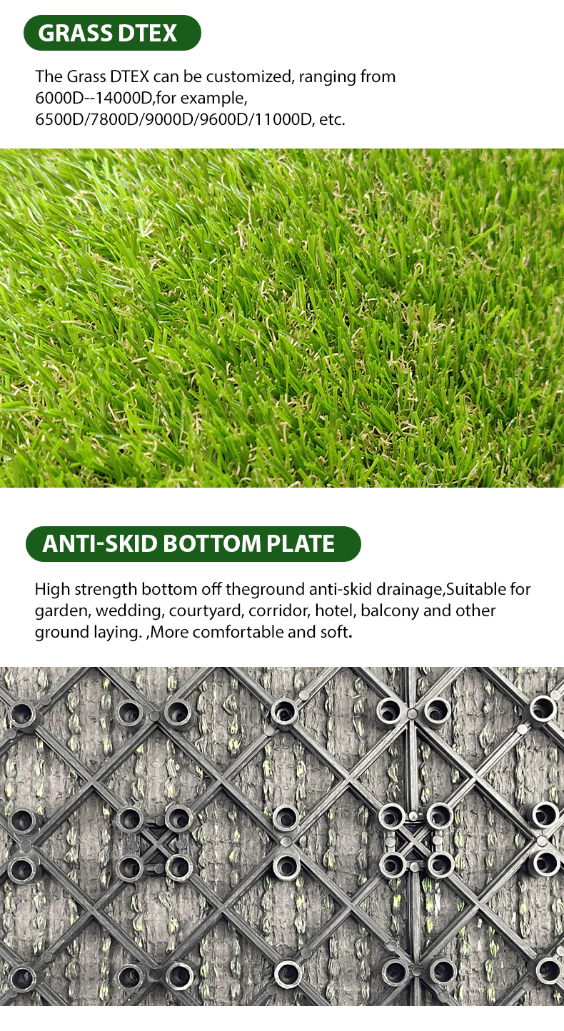 Wholesale Green Patchwork Artificial Grass Carpet Interlocking Turf ...