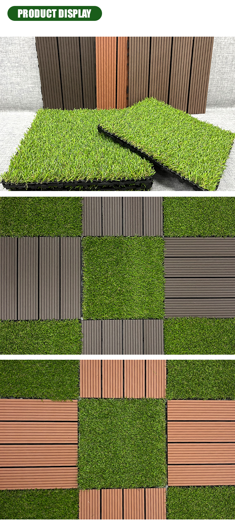 Wholesale Green Patchwork Artificial Grass Carpet Interlocking Turf ...